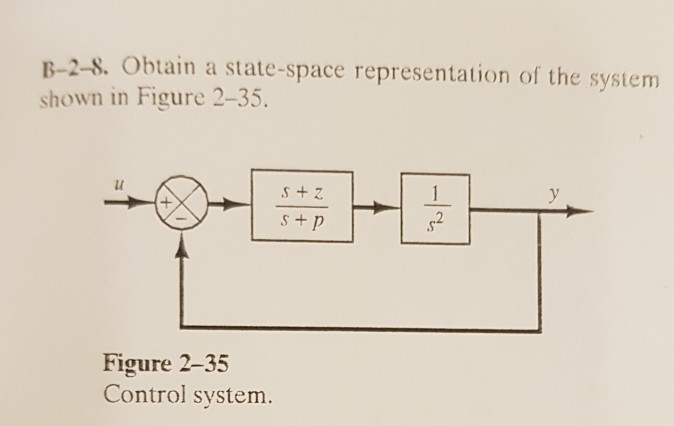 Solved B 2 Obtain A State Space Representation Of The