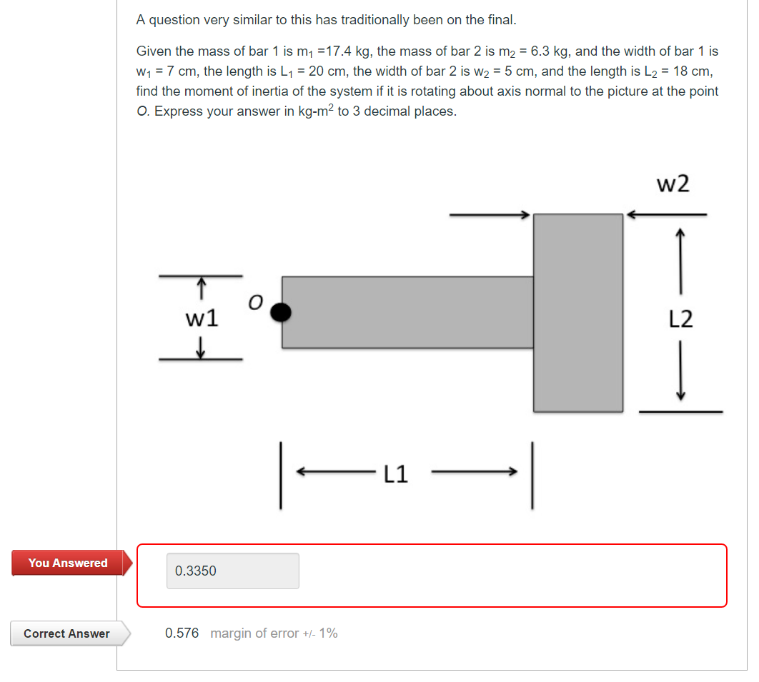 Solved Given the mass of bar 1 is m_1 =17.4 kg, the mass of | Chegg.com