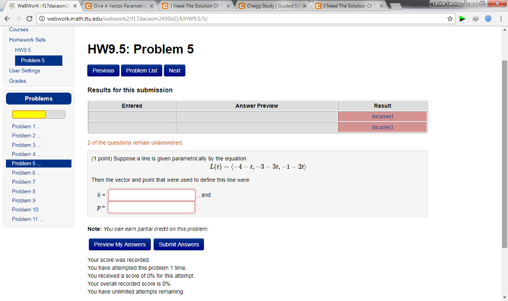 Solved Suppose A Line Is Given Parametrically By The