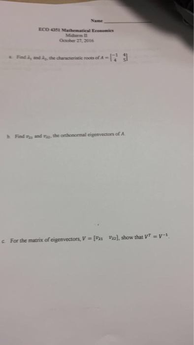 Find lambda_1 and lambda_2 the characteristic roots | Chegg.com