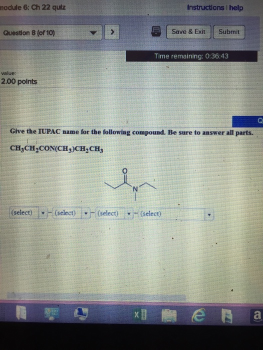 Solved Give the IUPAC name for the following compound. Be | Chegg.com