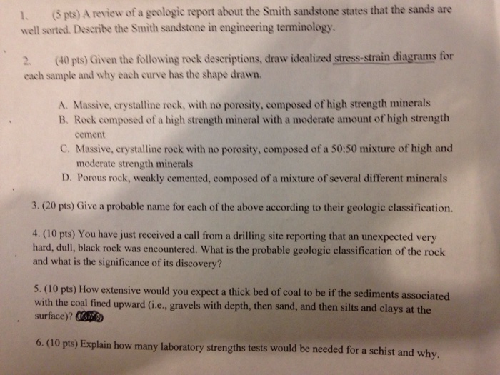 A review ofa geologic report about the Smith | Chegg.com