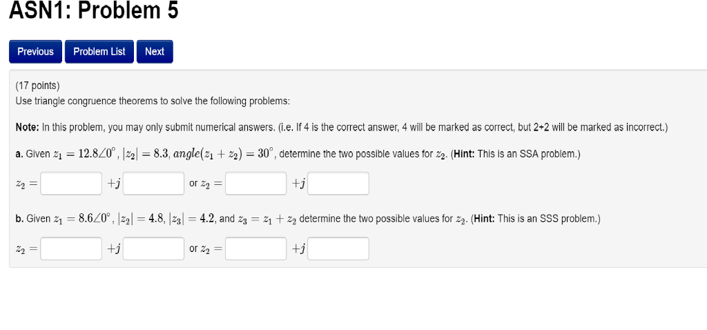 Asn1 Problem 5 Previous Problem Listnext 17 Points