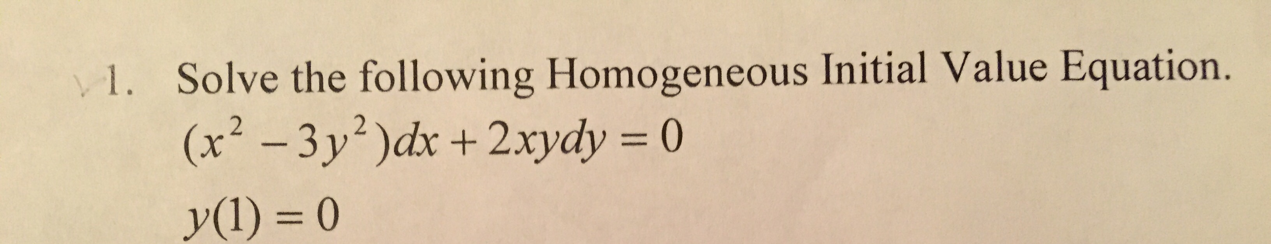Solved Solve the following Homogeneous Initial Value | Chegg.com