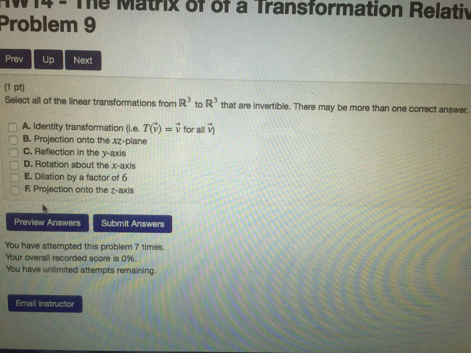 Solved Select all of the linear transformations from R^3 to | Chegg.com