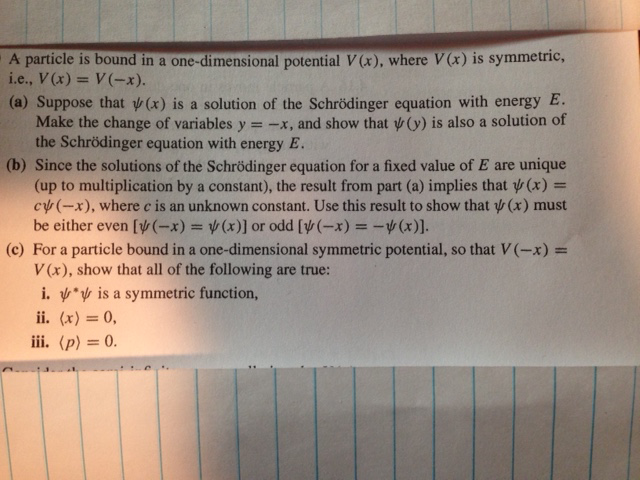Solved A particle is bound in a one-dimensional potential | Chegg.com