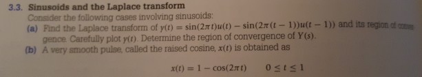 Solved 3.3. Sinusoids and the Laplace transform Consider the | Chegg.com