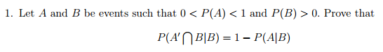 Solved Let A and B be events such that 0