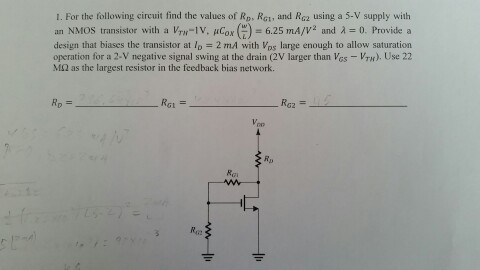 Solved solve for RD, RG1, and RG2 | Chegg.com