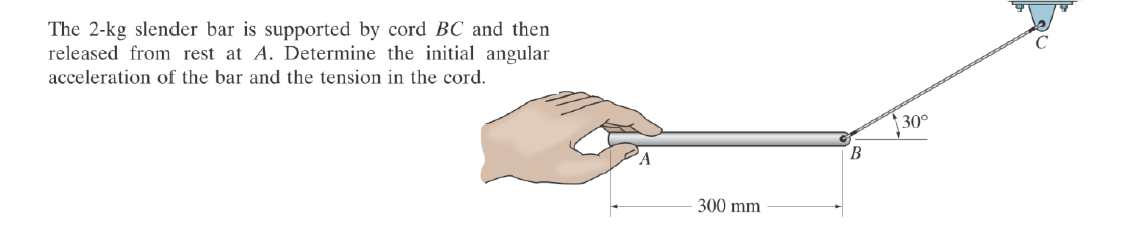 Solved The 2-kg Slender Bar Is Supported By Cord BC And, 50% OFF