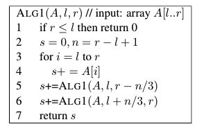 Solved Let T (n) be the running time of ALG1 called for l = | Chegg.com