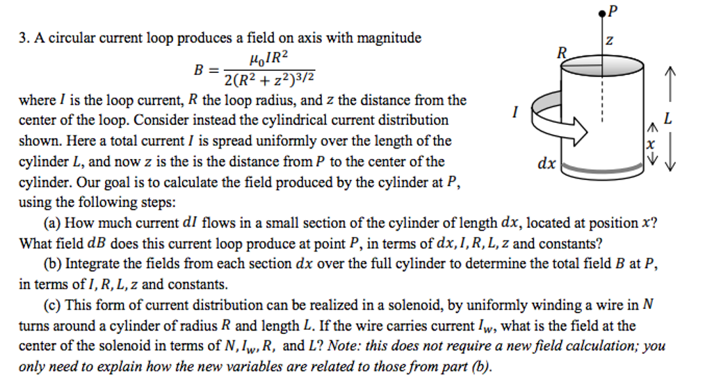 Solved A circular current loop produces a field on axis with | Chegg.com