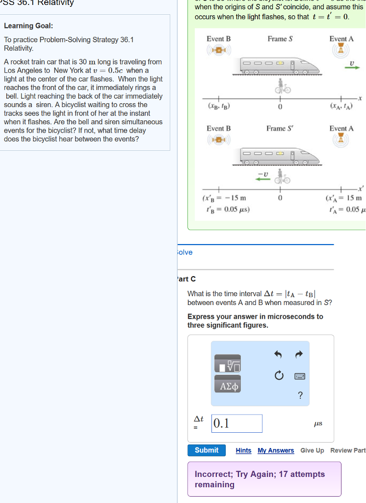 Solved To practice Problem-Solving Strategy 36.1 Relativity. | Chegg.com