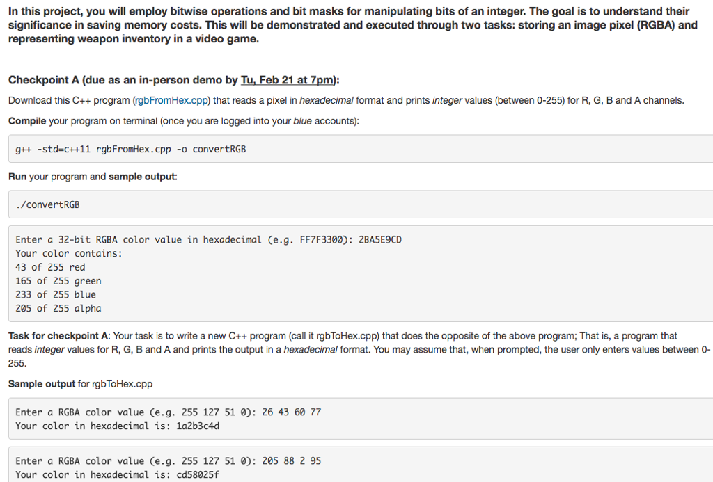 Solved C++ Bit Manipulation Program. Attached are the | Chegg.com