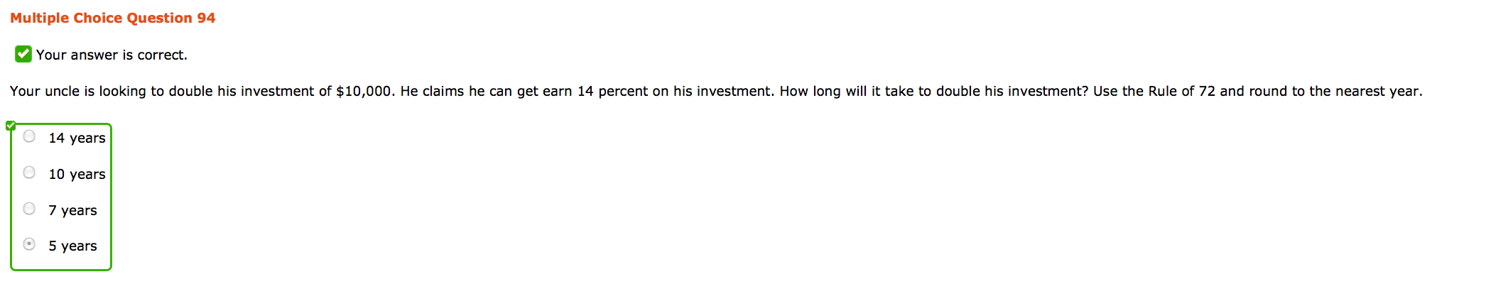 Solved Multiple Choice Question 94 Your answer is correct. | Chegg.com