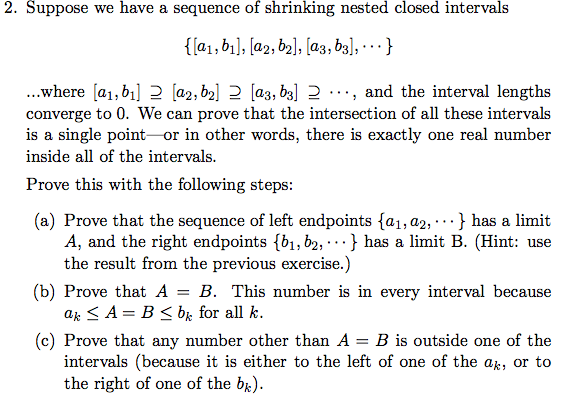 Solved Suppose we have a sequence of shrinking nested closed | Chegg.com