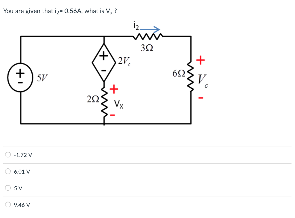 Solved You Are Given That I 2 0 56A What Is V x 1 72 Chegg Solved You Are Given That I 2 0 56A What Is V x 1 72 Chegg