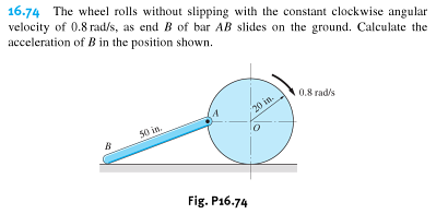 Solved Tile wheel rolls without slipping with the constant | Chegg.com