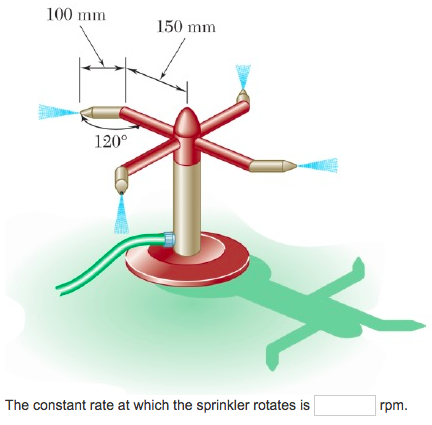 Solved A garden sprinkler has four rotating arms, each of | Chegg.com