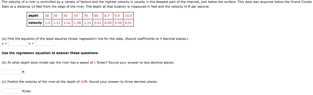 The Velocity Of A River Is Controlled By A Variety Of