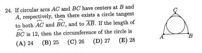 Solved If circular arcs AC and BC have centers at B and A, | Chegg.com