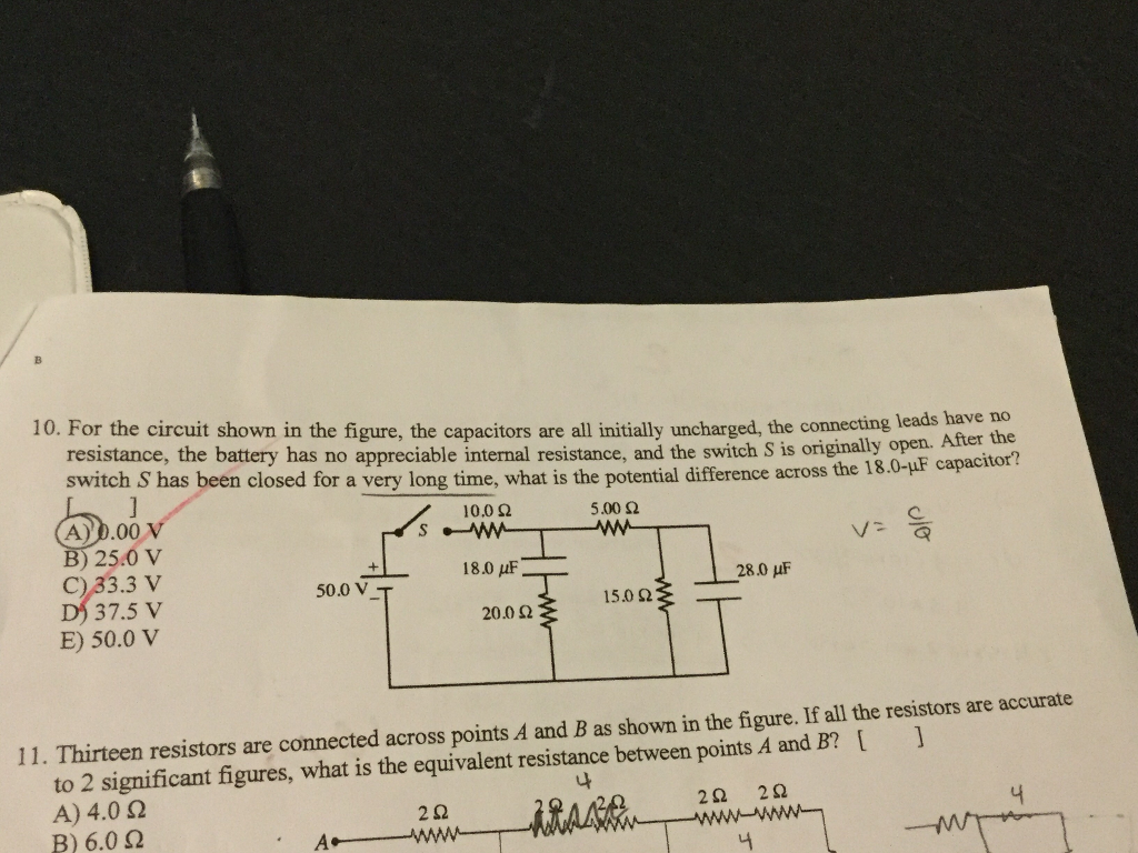 Solved For the circuit shown in the figure the capacitors | Chegg.com