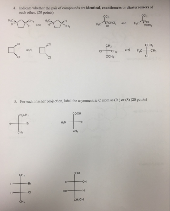 Solved Indicate whether the pair of compounds are identical, | Chegg.com