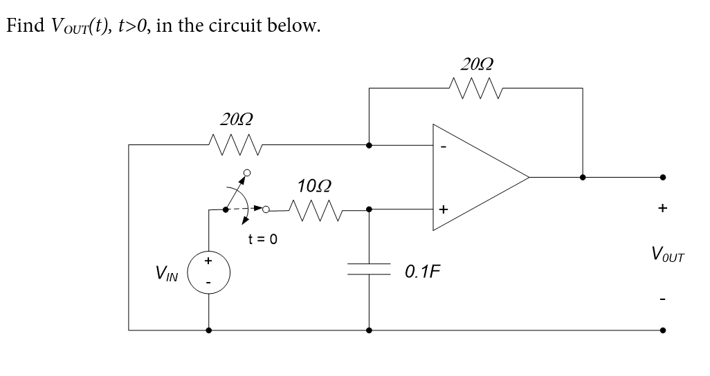 Solved Find Vout(t) in the circuit below. | Chegg.com