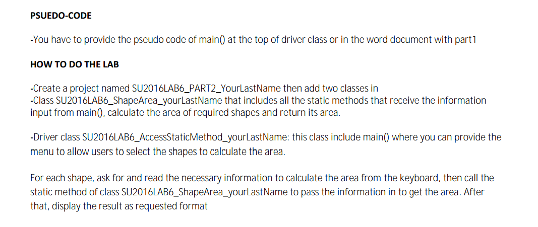Solved PART 3: Work on Static methods OBJECTIVES -continue | Chegg.com