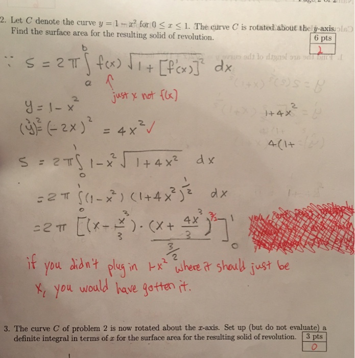Solved Let C denote the curve y = 1 - x^2 for 0 | Chegg.com