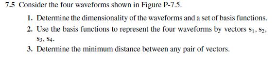 Solved 7 5 Consider The Four Waveforms Shown In Figure