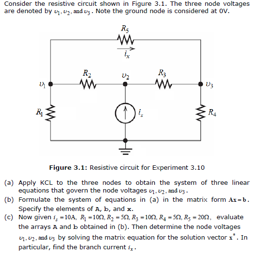 Solved Consider the resistive circuit shown in Figure 3.1. | Chegg.com