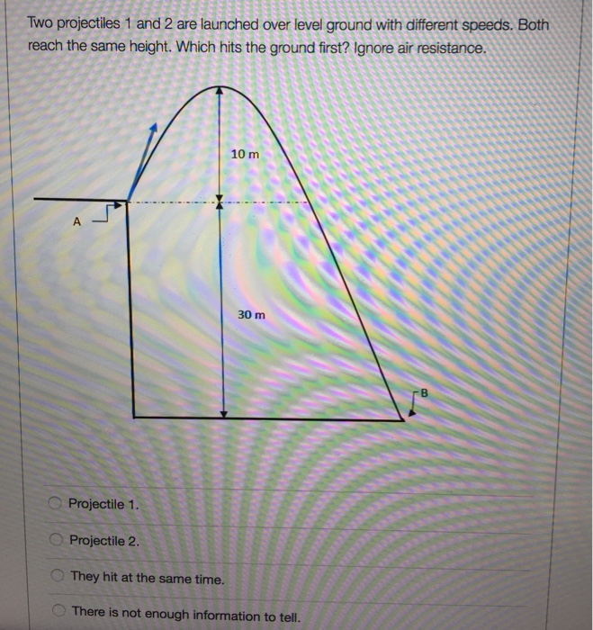 Solved Two Projectiles 1 And 2 Are Launched Over Level