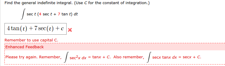Solved Find the general indefinite integral. (Use C for the | Chegg.com