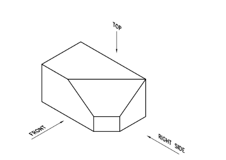 Solved Sketch the front, top, and right side views of the | Chegg.com