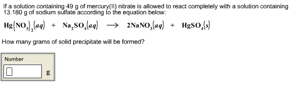 Solved If a solution containing 49 g of mercury(II) nitrate | Chegg.com