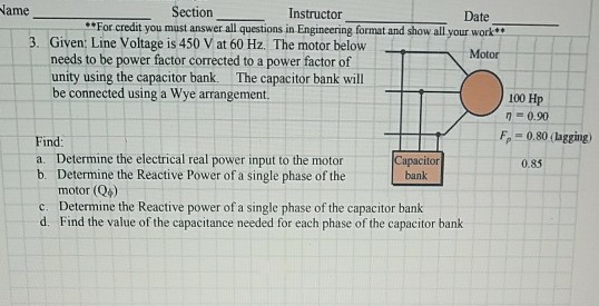 Solved ame Section Instructor Date For credit you must | Chegg.com Solved ame Section Instructor Date For credit you must | Chegg.com