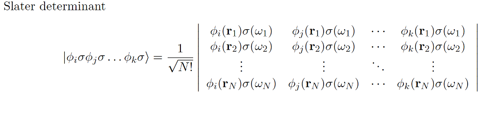 (20 points) Two Slater determinants describing the | Chegg.com