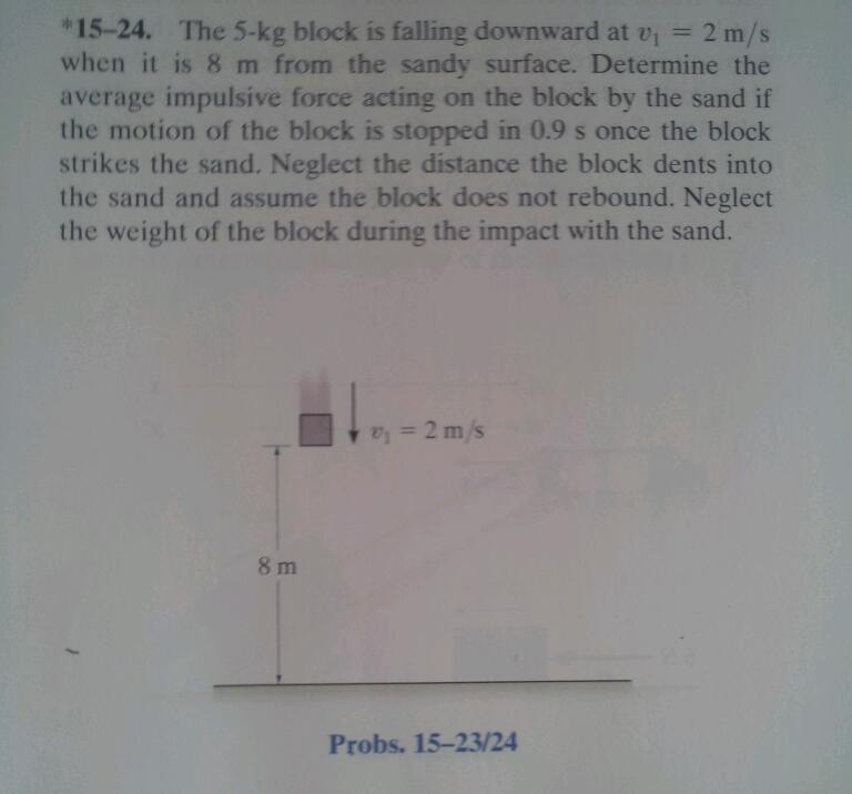 Solved The 5-kg block is falling downward at upsilon1 = 2 | Chegg.com