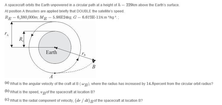 Solved A spacecraft orbits the Earth unpowered in a circular | Chegg.com