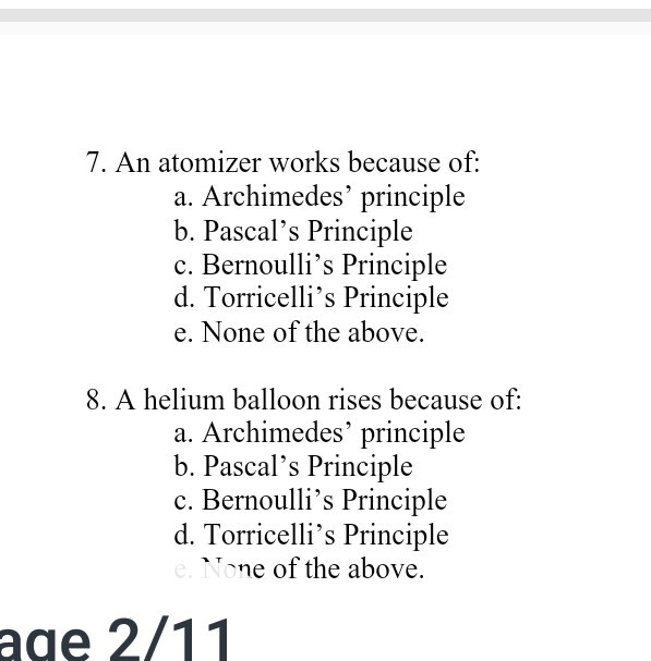 Solved An atomizer works because of: a. Archimedes' | Chegg.com