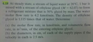 Solved At steady state, a stream of liquid water at 20 | Chegg.com