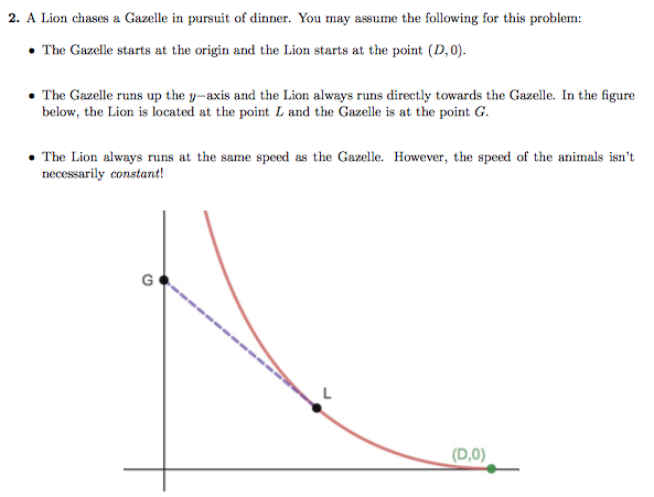 Solved 2. A Lion chases a Gazelle in pursuit of dinner. You | Chegg.com
