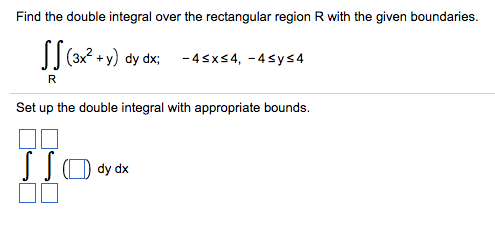 Solved Find the double integral over the rectangular region | Chegg.com