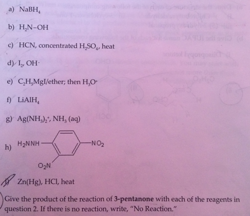 Solved NaBH4 H2N-OH HCN, concentrated H2SO4, heat I2, OH. | Chegg.com