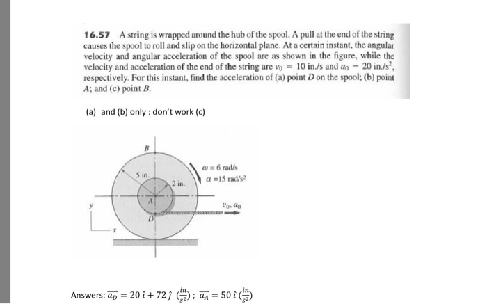 Solved A string is wrapped around the hub of the spool. A | Chegg.com