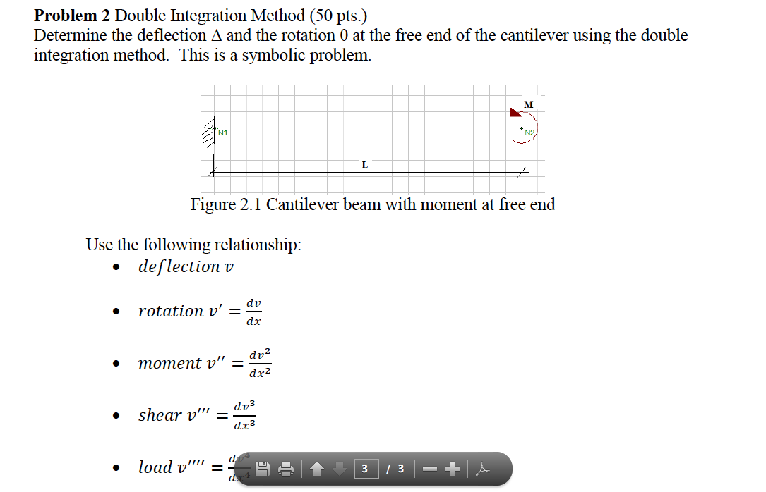 Problem 2 Double Integration Method (50 pts.) | Chegg.com