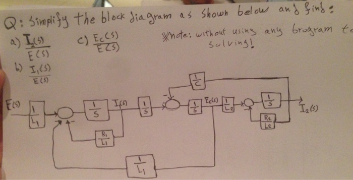 Solved Simply the block diagram as shown below and find: | Chegg.com