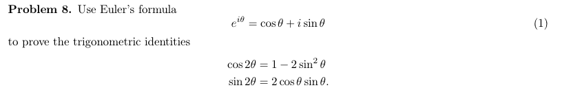 Solved Use Euler's formula e^i theta = cos theta + i sin | Chegg.com