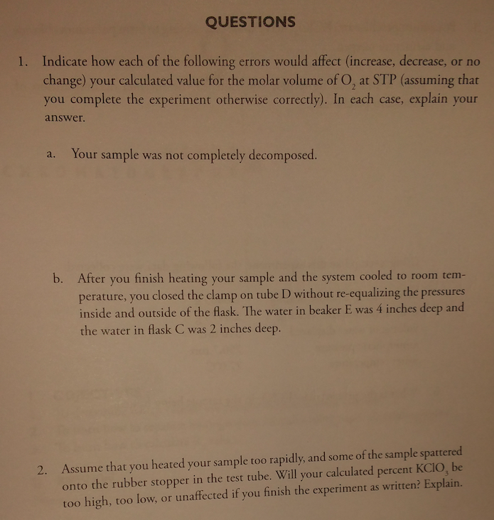 Solved Indicate how each of the following errors would | Chegg.com